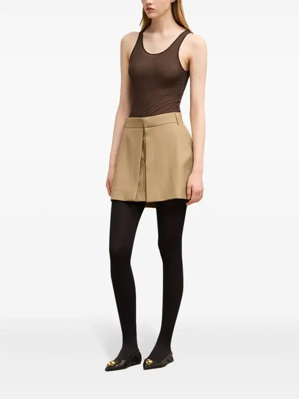 AMI Paris Panelled Mini Skirt - Neutrals