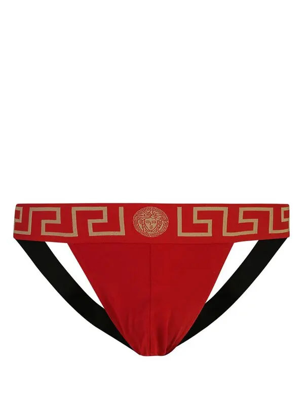 Versace Greca Border Jockstrap - Red