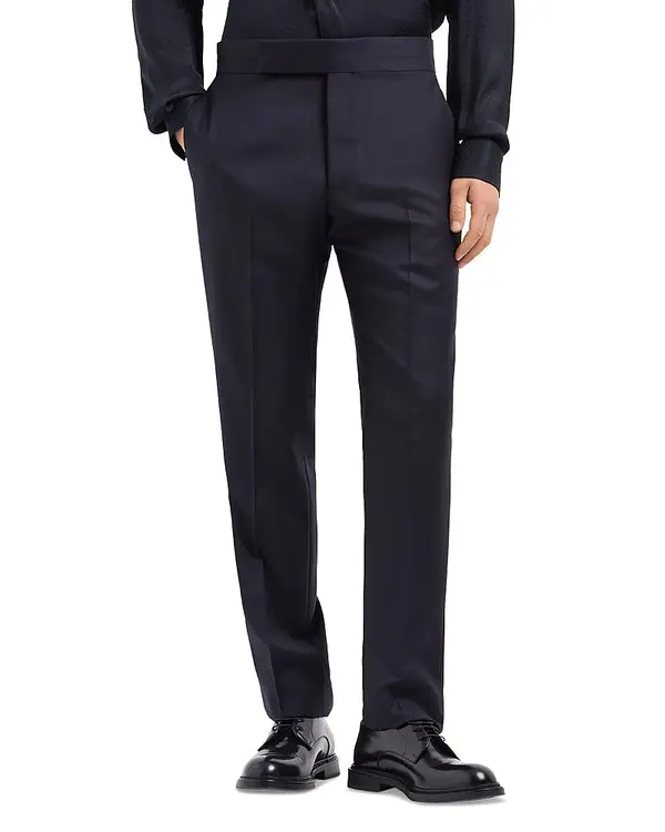 Emporio Armani Essential G Line Straight Leg Tuxedo Trousers - Blue
