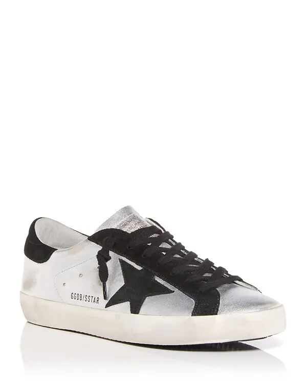 Golden Goose Super-star Low-top Sneakers - Silver/black