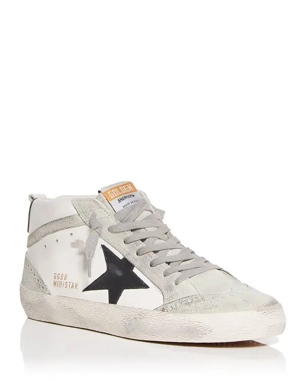 GOLDEN GOOSE Mid Star Mid Top Sneakers - White/ice