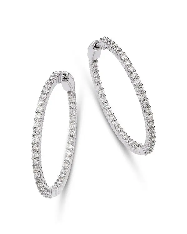 Bloomingdale'S Diamond Inside Out Hoop Earrings, 3.0 Tcw - White