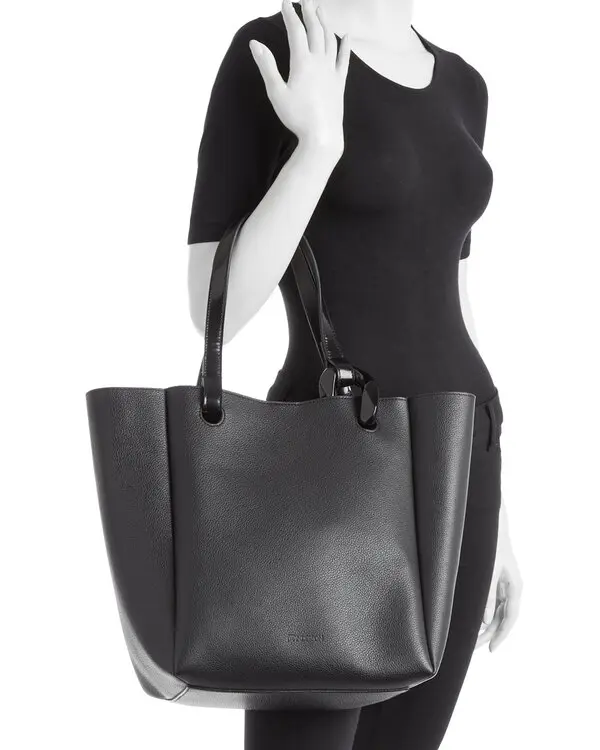JW Anderson Corner Chain Leather Tote - Black