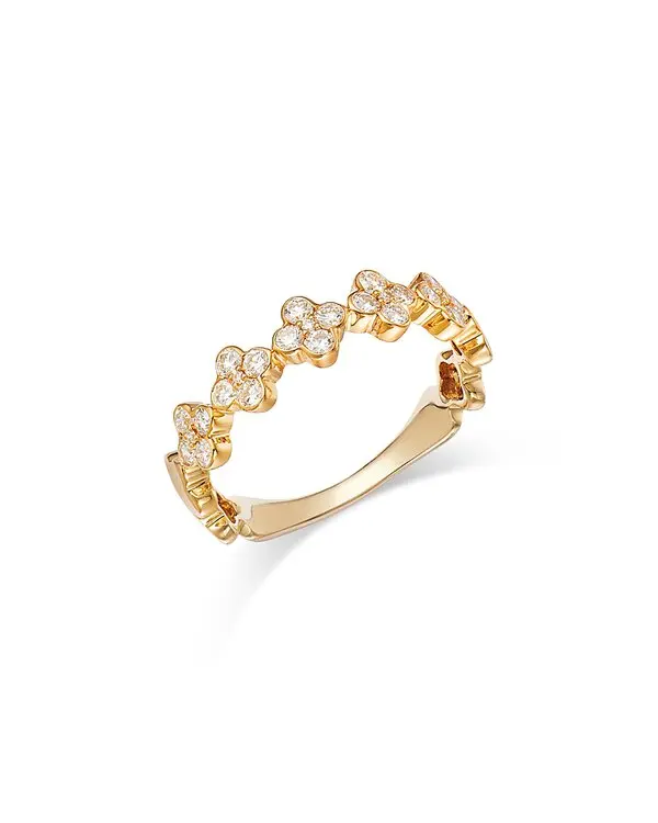 Bloomingdale'S Diamond And 14k Yellow Clover Band, 0.44 Tcw - Gold