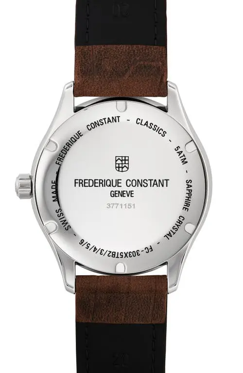 FREDERIQUE CONSTANT Classics Index Automatic Leather Strap Watch - Silver-tone