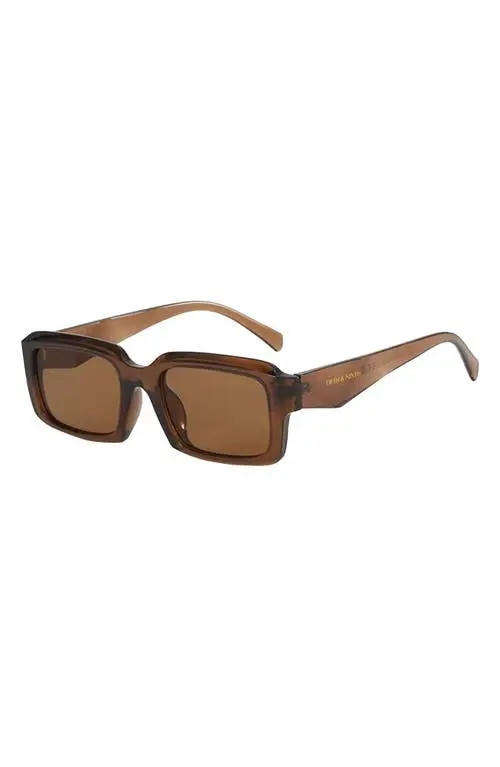 FIFTH & NINTH Danni Oversized Rectangular Sunglasses - Brown