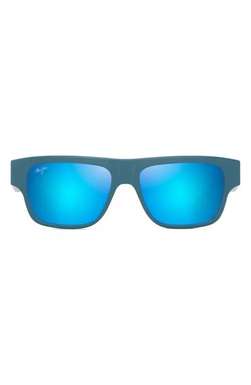 Maui Jim Kokua Square Sunglasses - Matte Petrol Blue