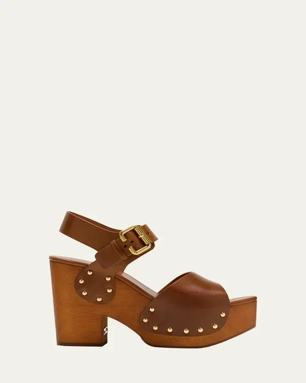 Chloé Jeannette Leather Clog Platform Sandals