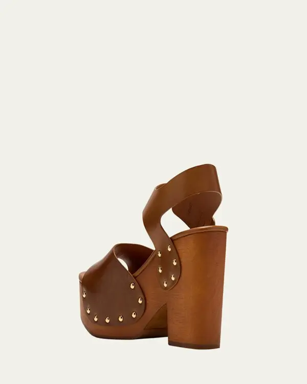 Chloé Jeannette Leather Clog Platform Sandals