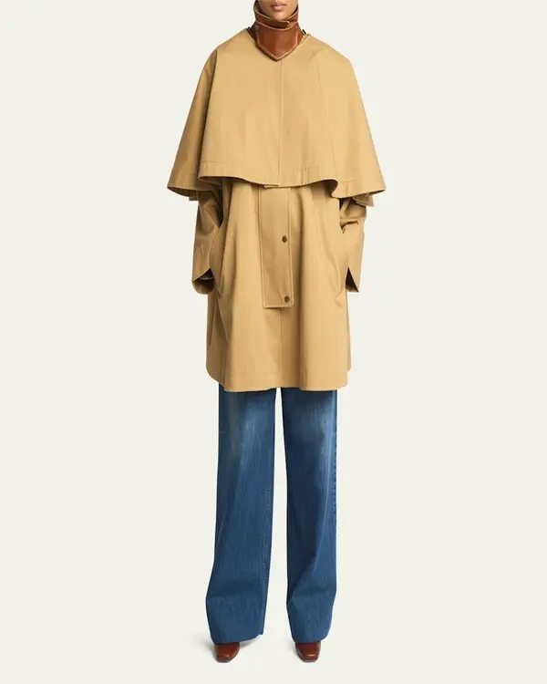 Chloé Gabardine Cape Coat