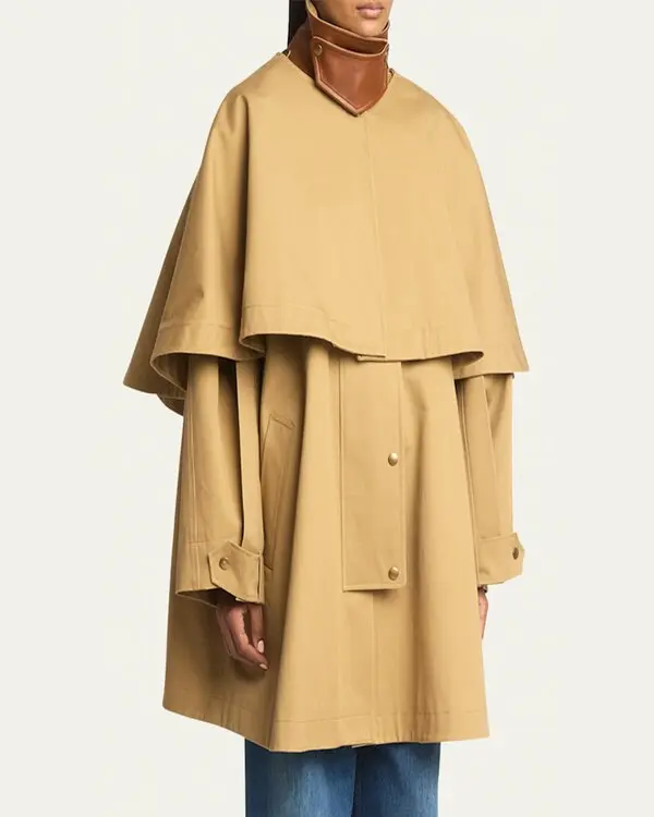 Chloé Gabardine Cape Coat