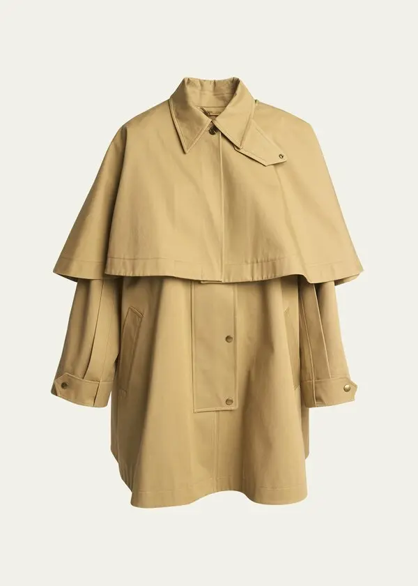 Chloé Gabardine Cape Coat