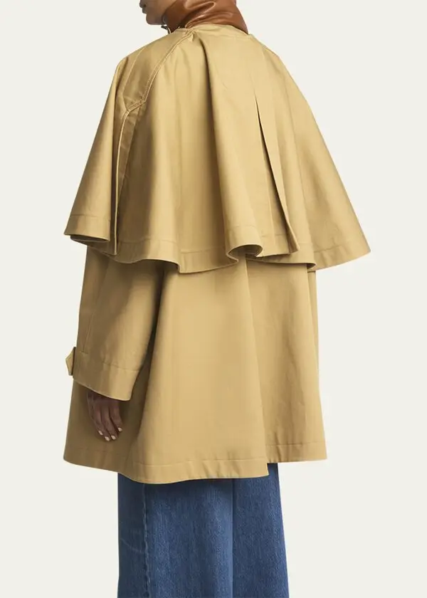Chloé Gabardine Cape Coat