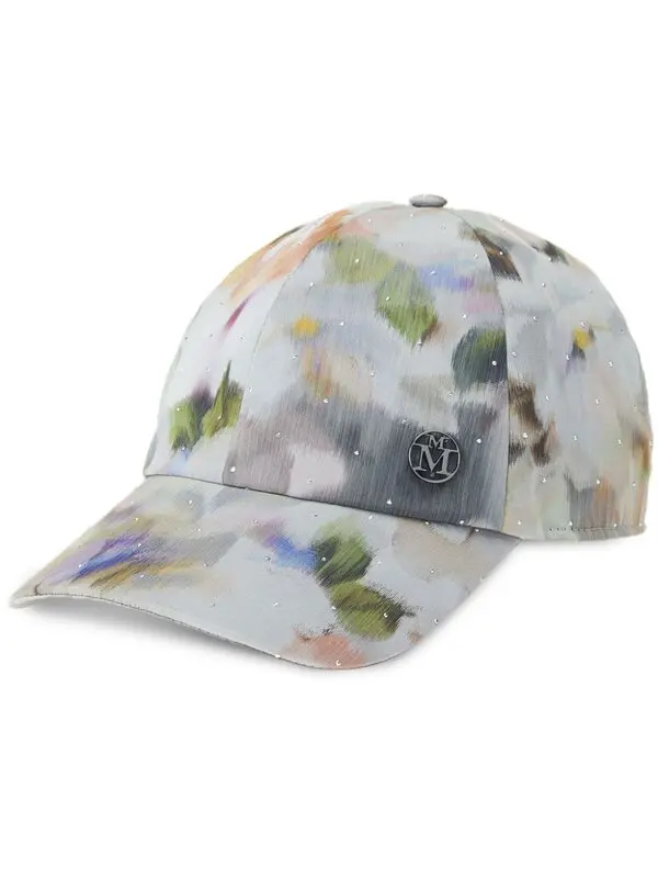 MAISON MICHEL Tiger Abstract-print Baseball Cap - Grey
