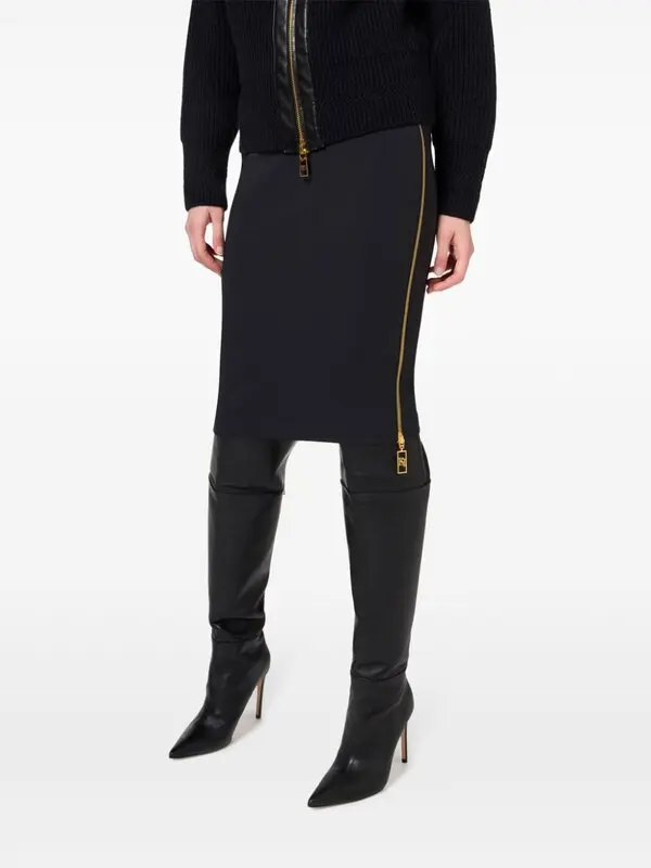 Elisabetta Franchi Zip-detail Crepe Skirt
