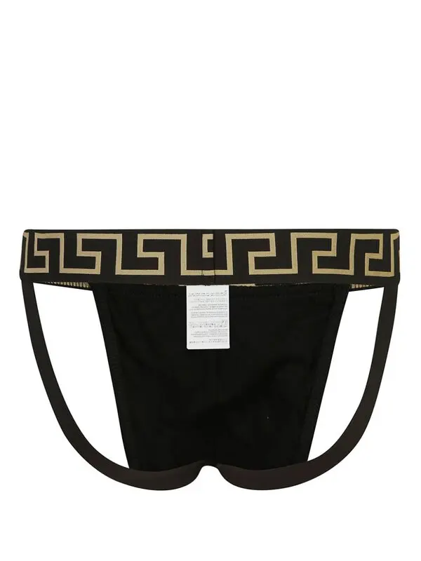 Versace Greca Border Jockstrap - Black