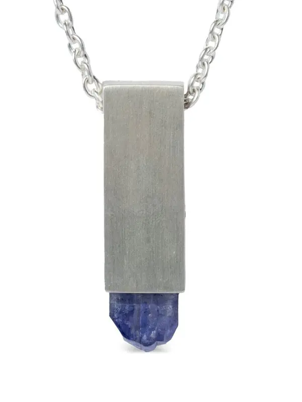 PARTS OF FOUR Talisman Cuboid Tanzanite Pendant Necklace - Silver