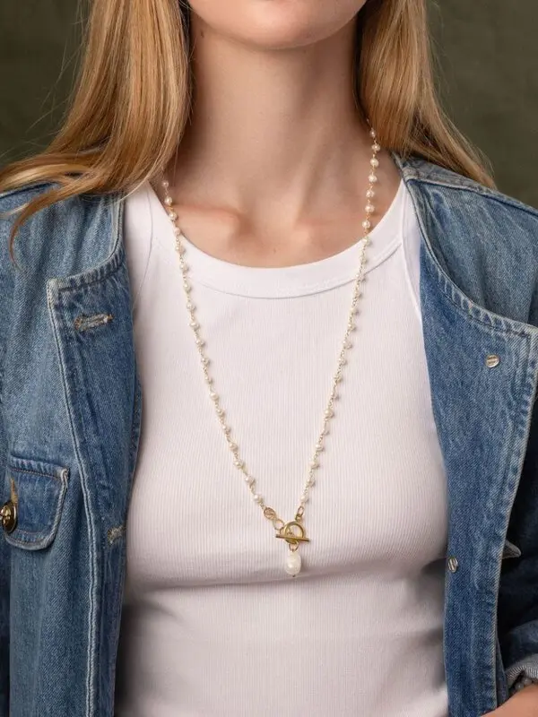 NIALAYA JEWELRY Pearl-pendant Necklace - Gold