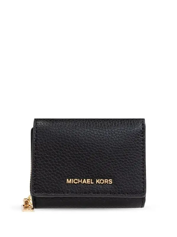 Michael Kors Small Empire Pebbled Tri-fold Wallet - Black