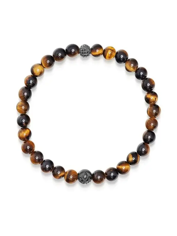 NIALAYA JEWELRY Tiger Eye Beaded Bracelet - Brown