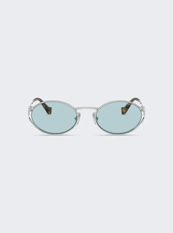 Miu Miu Metal Oval Sunglasses - Silver