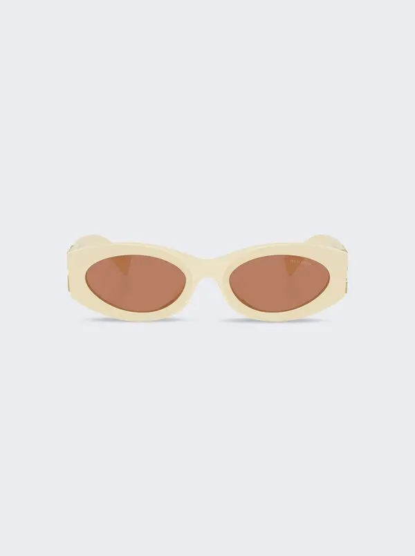 Miu Miu Oval Sunglasses - Brown