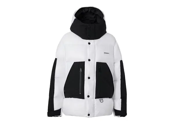 Burberry Logo Print Oversized Hooded Puffer Jacket