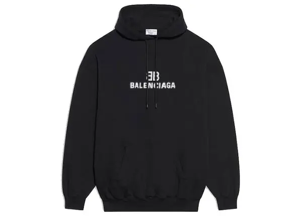 Balenciaga Bb Pixel Medium Fit Hoodie - Black