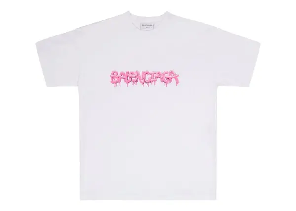 Balenciaga Slime Medium Fit Vintage T-shirt - White/pink