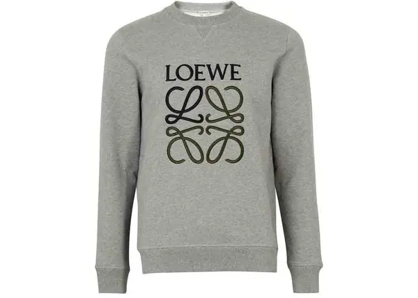 Loewe Anagram Embroidered Sweatshirt - Grey Melange