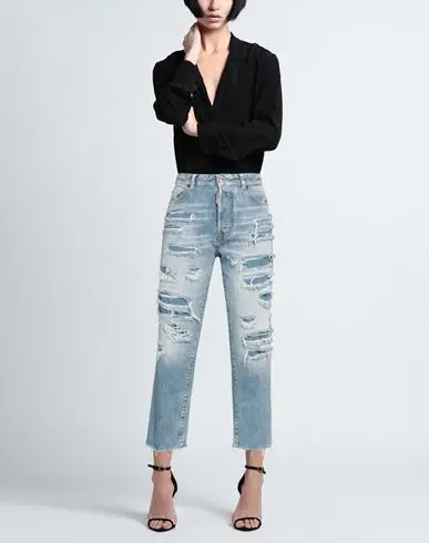 Dsquared2 Cotton Jeans With Calfskin Details
