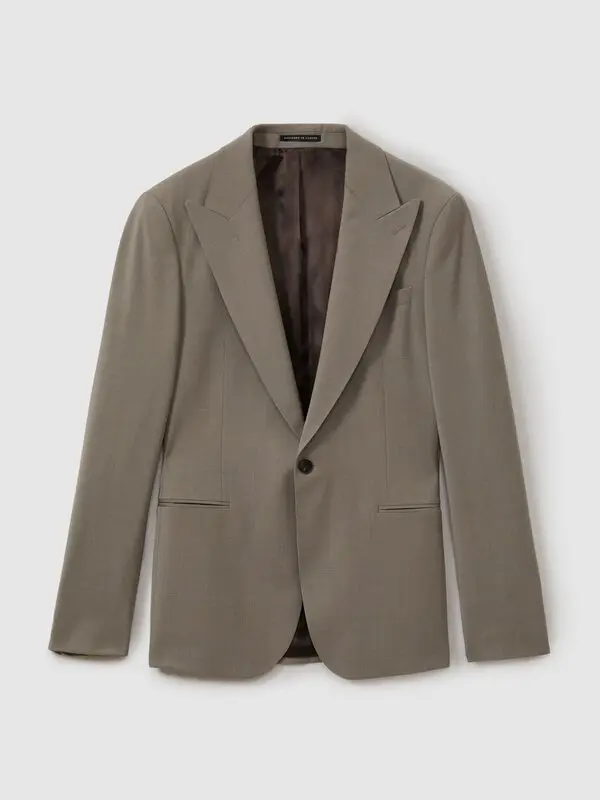 REISS Harley Textured Wool Blend Single Breasted Blazer