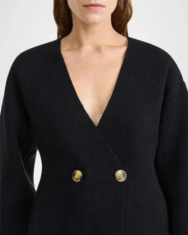 BY MALENE BIRGER Tinley Ribbed Double-breasted Sweater - Black