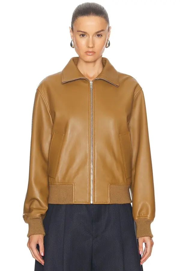 Bottega Veneta Leather Bomber Jacket