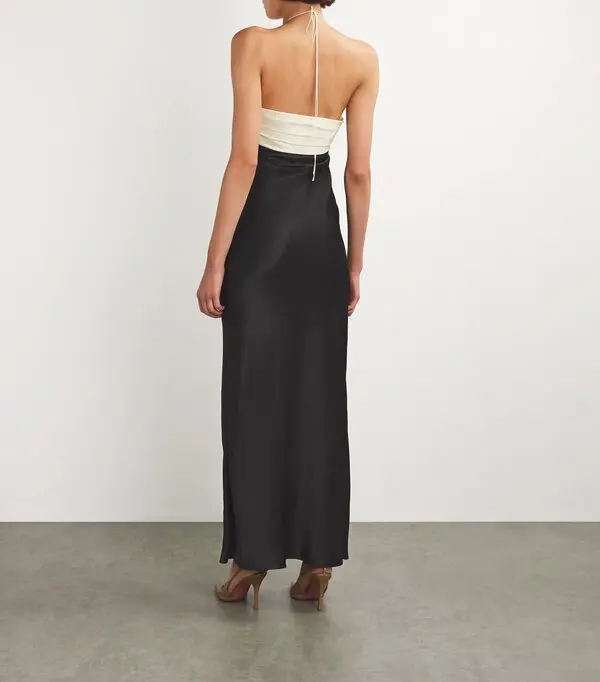 anna october bustier satin maxi dress Anna October Violette Bustier Satin Maxi Dress - Black