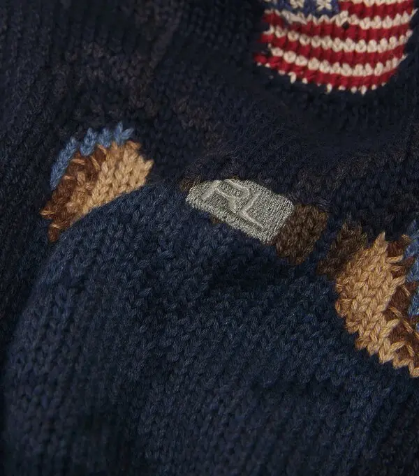 Polo Ralph Lauren Cotton-linen Polo Bear Sweater - Navy