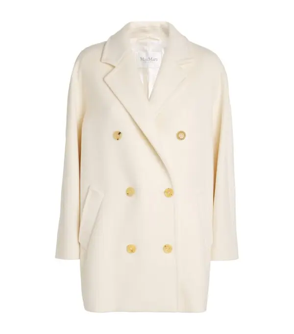 Max Mara Wool-cashmere Rebus Coat - White