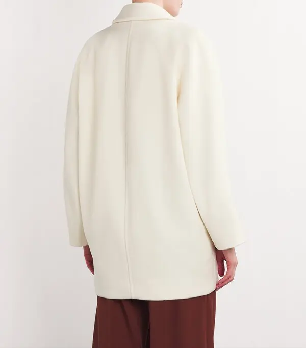 Max Mara Wool-cashmere Rebus Coat - White