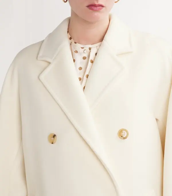 Max Mara Wool-cashmere Rebus Coat - White