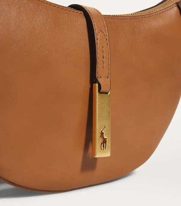 Polo Ralph Lauren Leather Polo Id Shoulder Bag - Beige