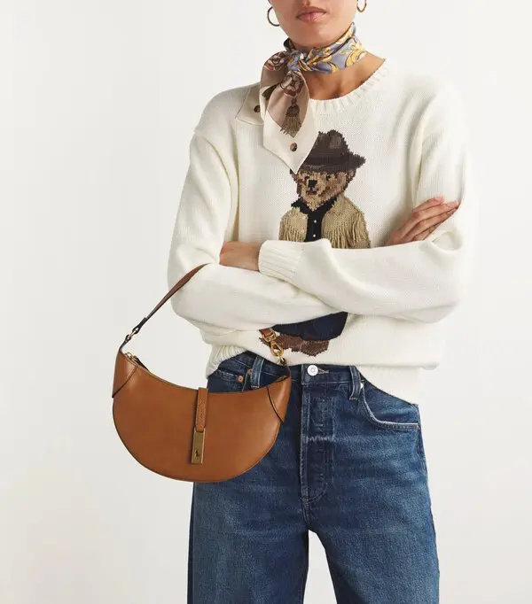 Polo Ralph Lauren Leather Polo Id Shoulder Bag - Beige