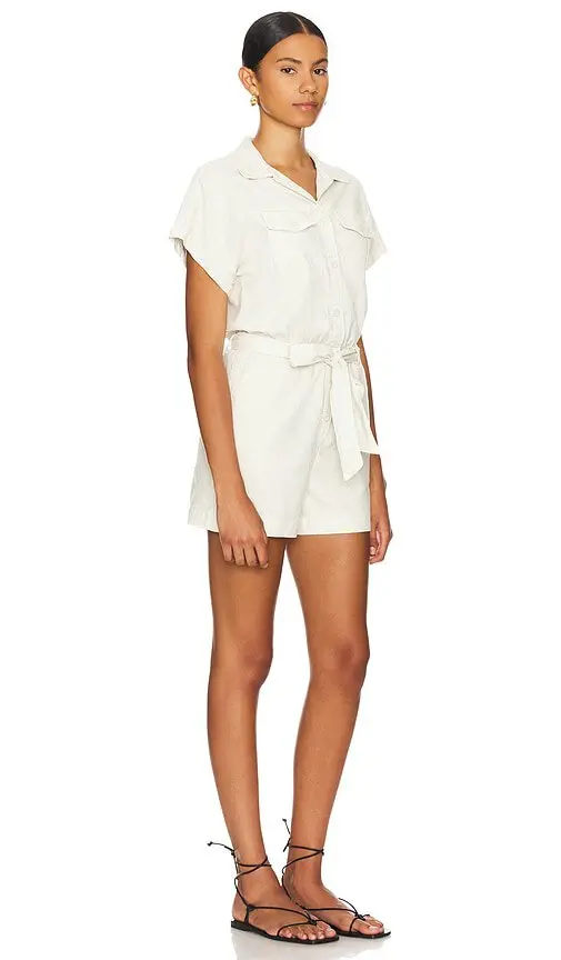 Bella Dahl Searose Rolled Sleeve Romper With Belt