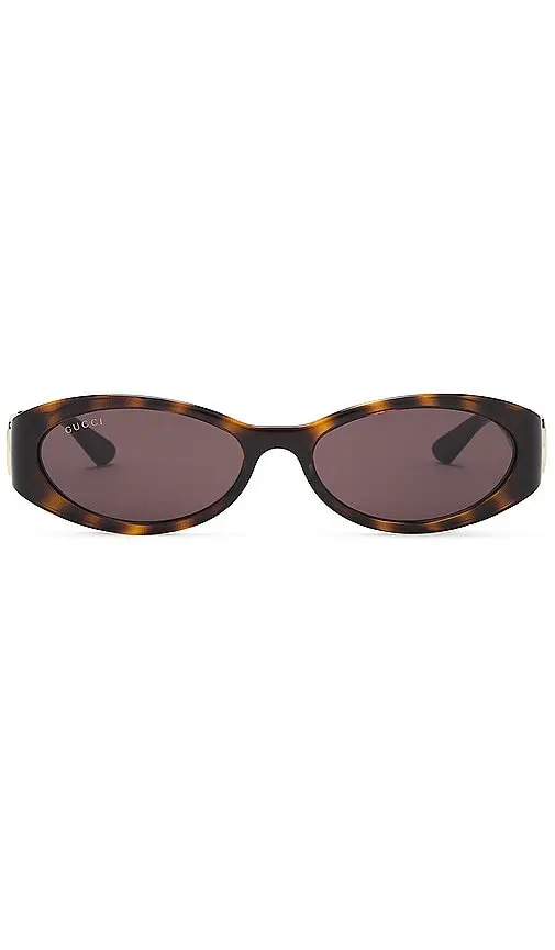 Gucci Hailey Oval Sunglasses - Brown
