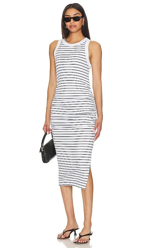 Michael Stars Striped Ribbed Midi Dress
