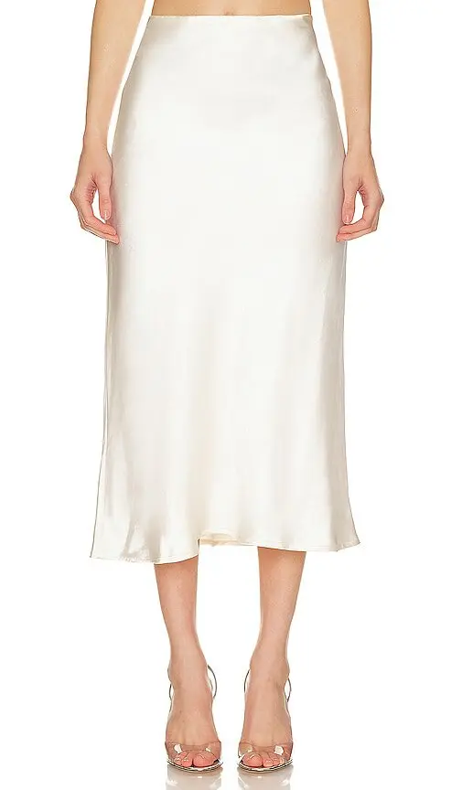 RUNAWAY THE LABEL Satin Pull-on Midi Skirt