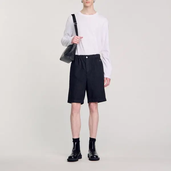 Sandro Raw Denim Bermuda Shorts