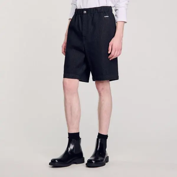 Sandro Raw Denim Bermuda Shorts