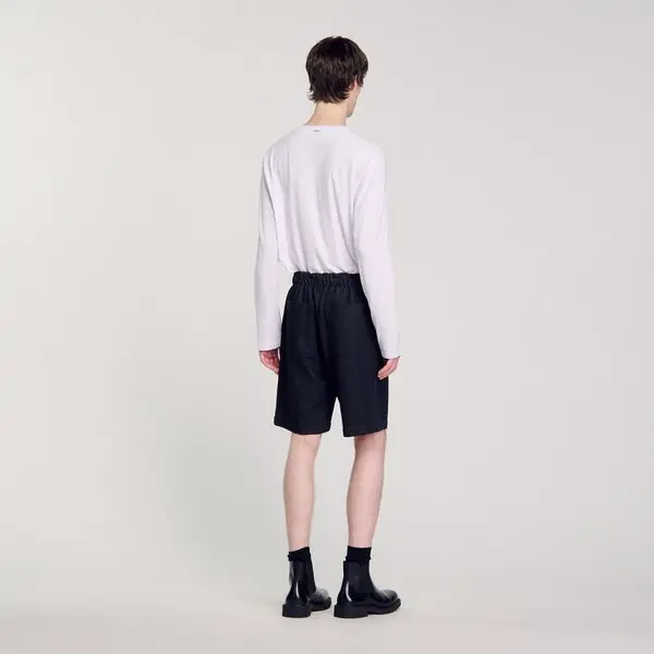 Sandro Raw Denim Bermuda Shorts