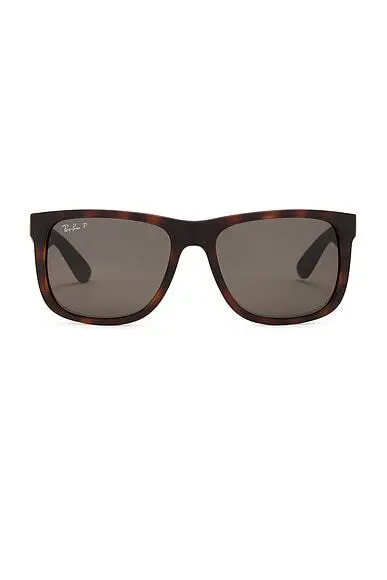 Ray-ban Justin Polarized Square Sunglasses - Black