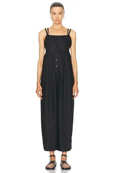 BODE Linen Gardner Jumpsuit - Black